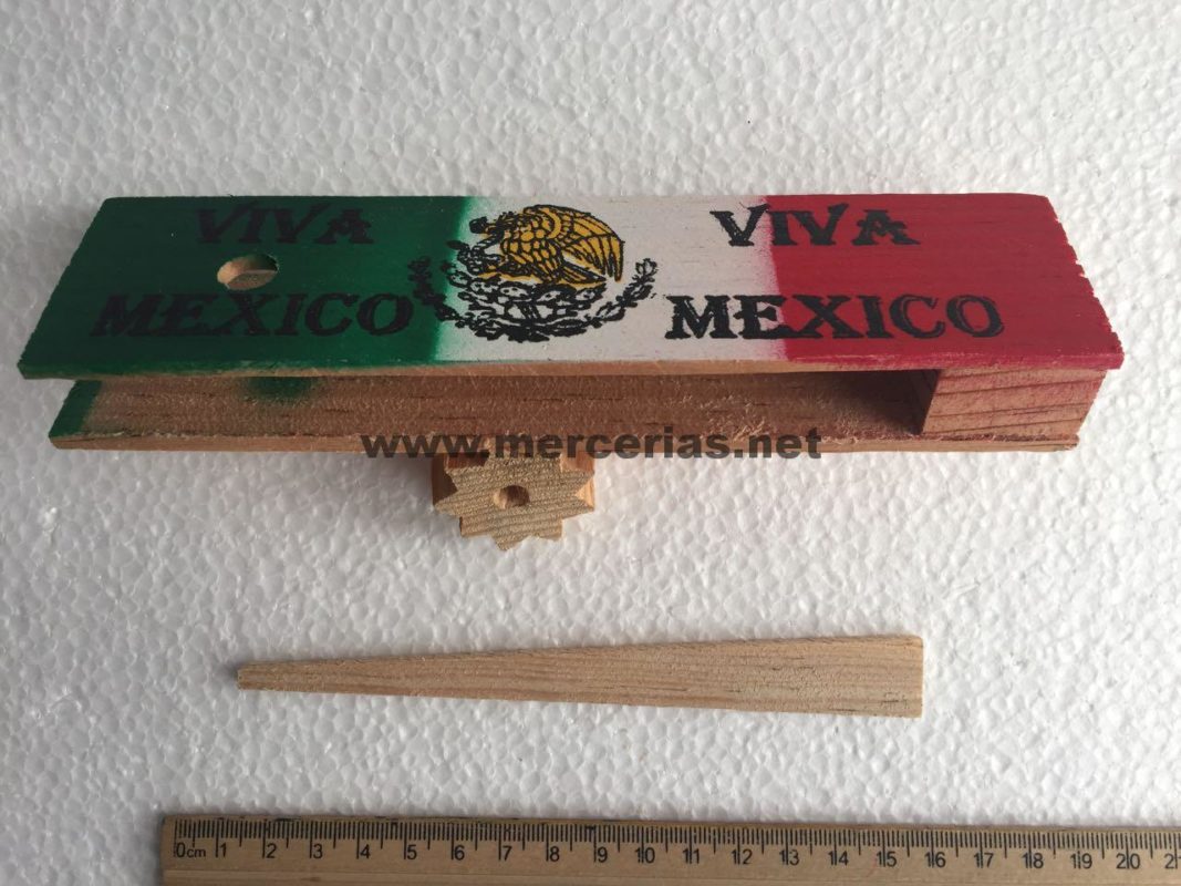 Ad. Xv Sept. Matraca Tricolor Madera - Merceria en Linea