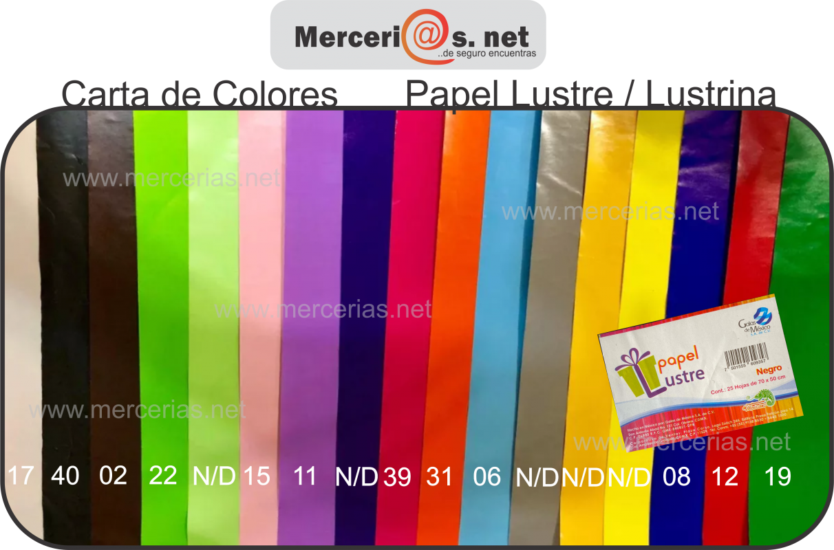 Papel Lustre / Lustrina M-72 - Merceria en Linea