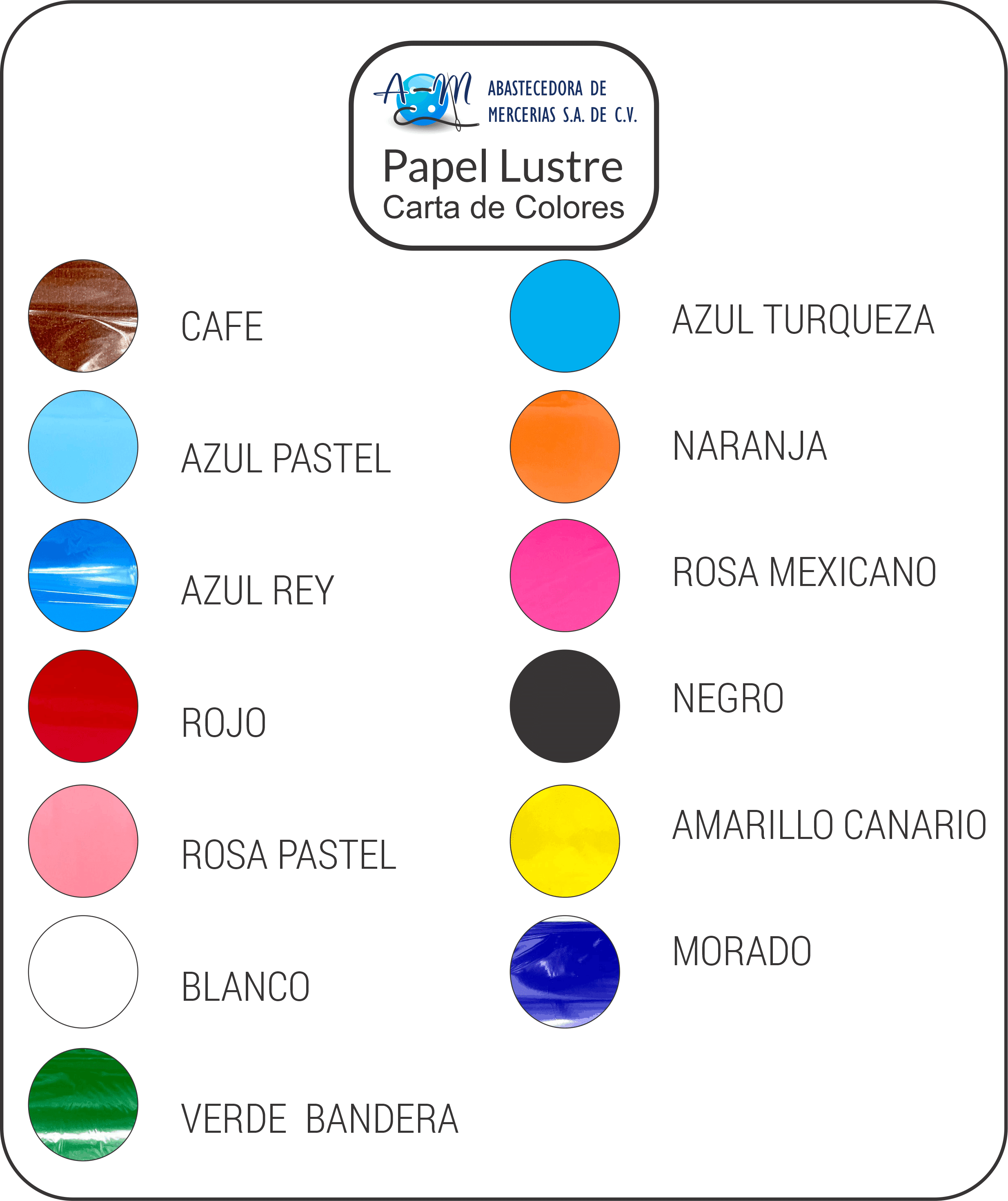 Carta de Colores Papel Lustre o lustrina – Merceria en Linea