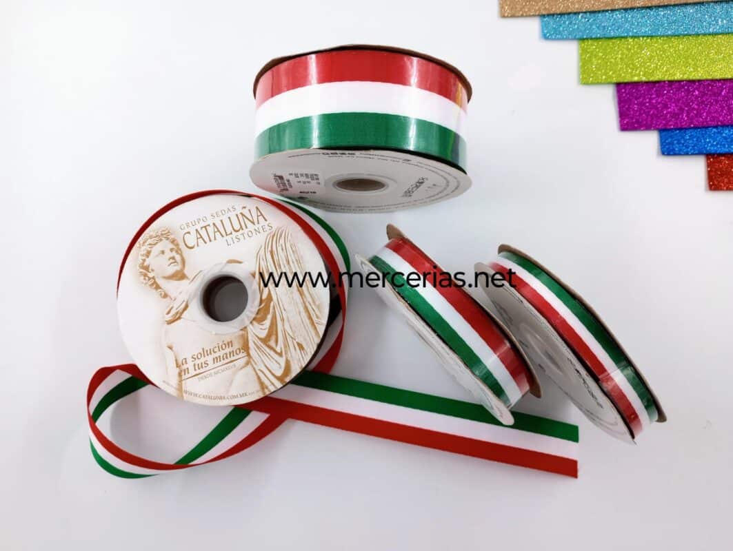 Liston Tricolor Tela Satinada - Merceria en Linea